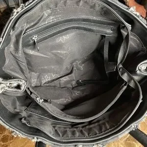 Dudlin | Bags | Dudlin Black Denim Tote | Poshmark